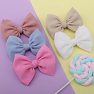 YanJie 4.5'' Bow Baby Girls Nylon Headbands Newborn Tied Bows Handmade Hair Bows Hairbands Hair Accessories for Newborn Infant Toddlers Kids 10 Pcs
