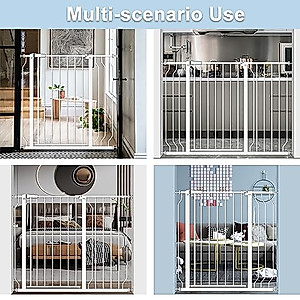 Extra Tall Wide Baby Gate Walk Through, Stand 38" Tall, 57.4-62.2 Inch Pressure Mounted No Drill Dog/Puppy/Pet Long Large Gates - Safety gate for The House doorways and stairways