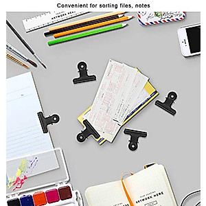 Black Metal Bull Hinge Clips, Coideal 20 Pack 2 Inch Large Binder Paper Clip Clamps for Food Bags, Pictures Photos, Art Crafts, Office Supply (51mm)