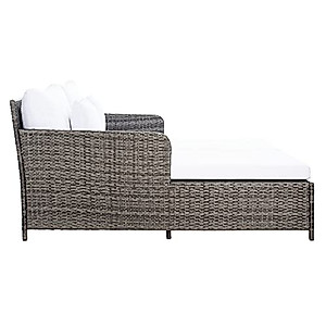 Safavieh Outdoor Collection Cadeo Grey Brown/White Cushion Daybed PAT7500C