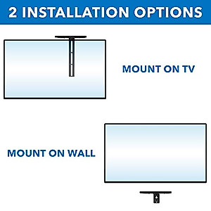 MOUNT-IT! Floating TV Shelf [6.6 lbs Capacity] [Dual Installation - Wall or TV] Single Shelf Mount for Television Components, DVD Players, Streaming Devices, Speakers, and Cable Box (Black)