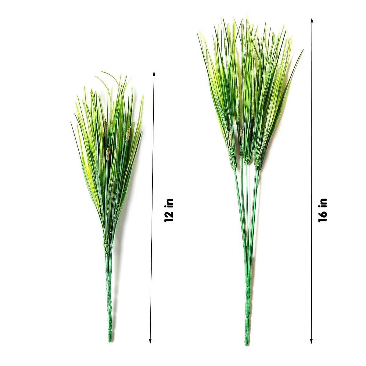 YDSIII 20Pcs Artificial Outdoor Plants,Fake Plants Wheat Grass Greenery Shrubs UV Resistant Faux Plastic Plants Outdoor Window Box Verandah Hanging Planter Home Garde Window Box Décor (Grass)