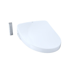 TOTO TSW3044AT4001 Washlet+ S500E Elongated Bidet Seat with Heated Seat, Warm Air Dryer, Remote, eWater+, PREMIST, and Auto Flush toilet compatible Cotton White