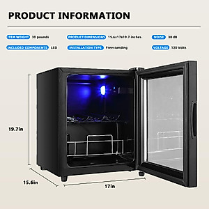 Geekman Beverage Refrigerator Cooler, 75 Can Beverage Fridge With Glass Door for Wine and Beer, Freestanding Beverage Fridge With Adjustable Shelving and 7 Level Temperature Control, for Dorm, Office