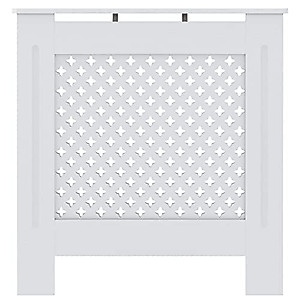 vidaXL MDF Radiator Cover Garden Outdoor Home Indoor Living Room Household Appliance Heating Radiator Cover Heater Shelf Cabinet Black 30.7"