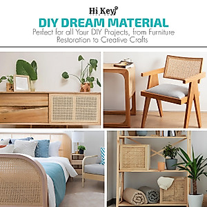 Cane Webbing Roll 24" Wide - Open Mesh Rattan Roll - Woven Cane Material Rattan Fabric Sheets Open Weave Wicker Material for Chair Caning Kit, DIY Supplies, Furniture Repair, Replacement Kit (2'x6')