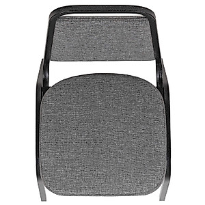 Flash Furniture HERCULES Series Trapezoidal Back Stacking Banquet Chair with 2.5" Thick Seat in Gray Fabric - Silver Vein Frame