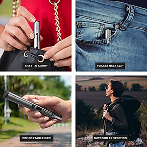 Guard Dog Security Enlight Pen Stun Gun with Flashlight, Self Defense Device, Battery Life Indicator, Belt Clip, Non Lethal Weapon for Women and Men, 6.10 Inches - Black