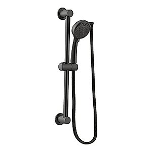 Moen Matte Black Eco-Performance 4-Spray Pattern Detachable Handheld Showerhead with 69-Inch-Long Hose and 30-Inch Slide Bar, 3669EPBL