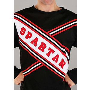 Fun Costumes Men's Saturday Night Live Spartan Cheerleader Costume, SNL Cheer Cosplay Outfit, Male Cheerleader Uniform M Black