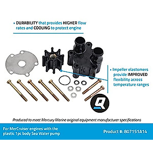 Quicksilver 807151A14 Sea Water Pump Body Kit for MerCruiser Engines with One-Piece Engine Mounted Sea Water Pumps