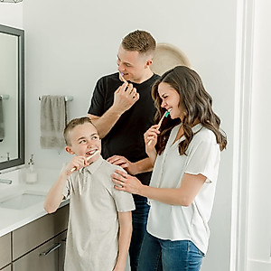 Grow Forward Premium Bamboo Toothbrushes Medium Bristles Toothbrushes - Manual Toothbrush Pack of 8 - Aesthetic Wooden Look - Natural Eco Friendly Sustainable Biodegradable Adult Tooth Brush