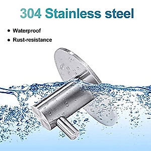 Aeiniwer Self Adhesive Hook Stainless Steel Waterproof Hook Sticky Hook Nailless Hook for Door Wall Home Bathroom Kitchen, Round, 4 Pack