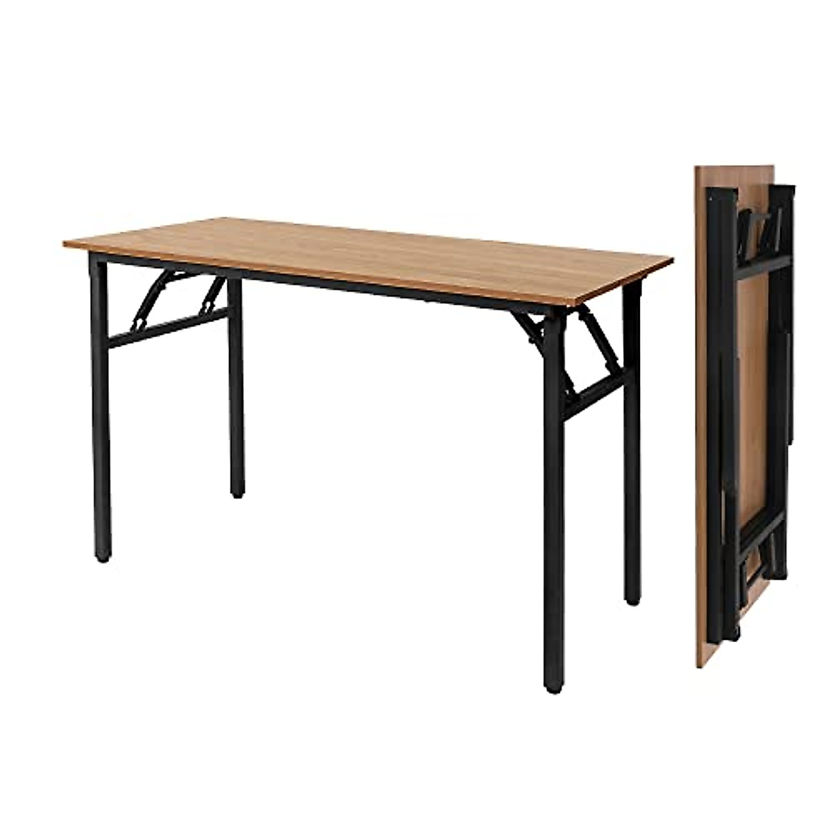 Coral Flower Office Desk 55 inches Folding Table Computer Table Workstation，Light Oak