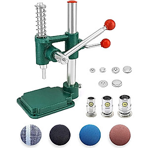 HACSYP Hand Press Punching Machine, Handmade Fabric Covered Button Maker Machine Kit, Cloth Button Cover Making Machine DIY Tools with 3 Molds