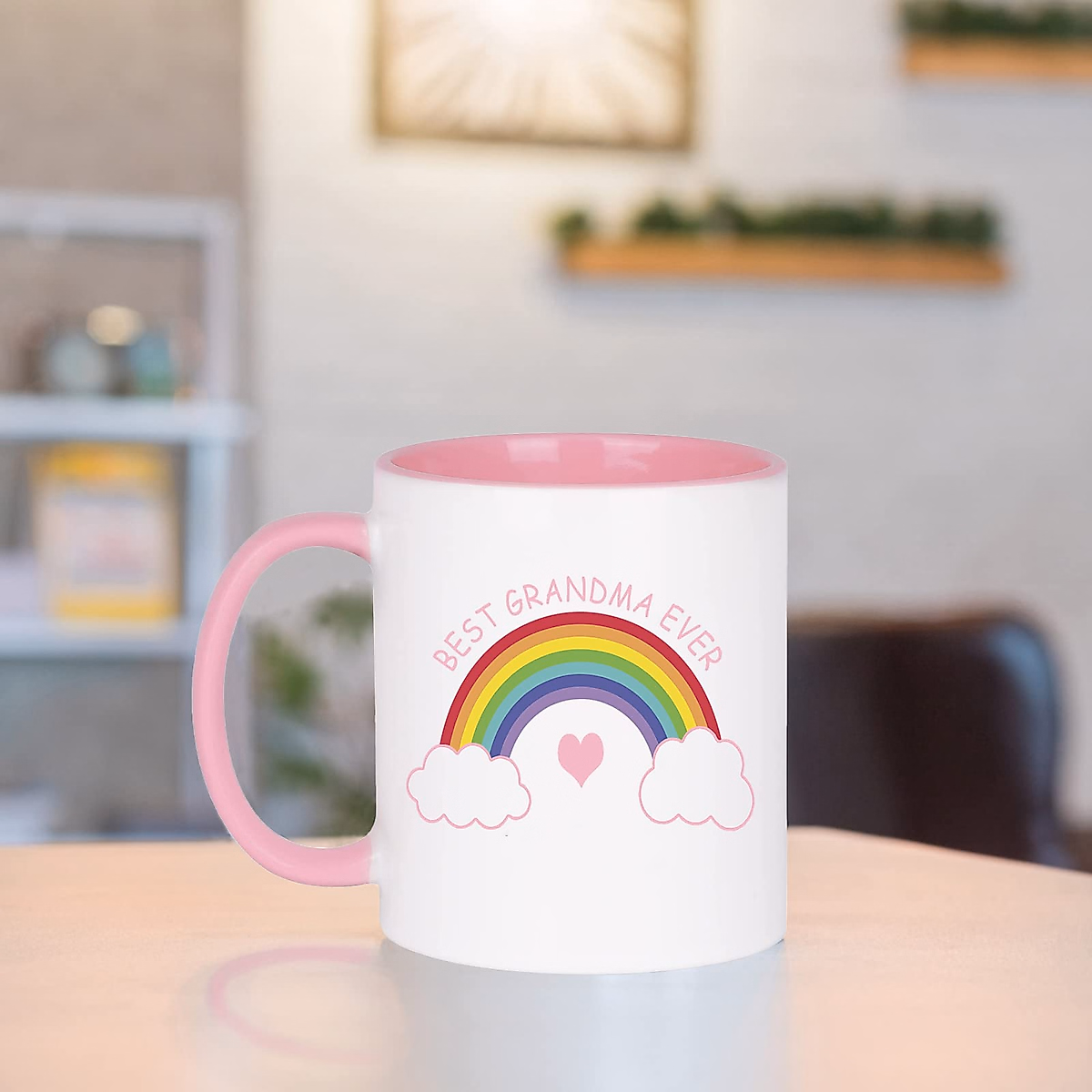 WENSSY Gifts for Grandma, Best Grandma Ever Mug, Best Grandma Ever Rainbow Mug, Best Grandma Ever Gifts, Birthday Mothers Day Gifts for Grandma from Grandchild Granddaughter Grandson 11 Ounce