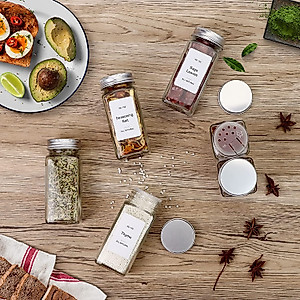 KitHero Spice Drawer Organizer with 35 Spice Jars,216 Labels,50 Non-slip Rubber, Bamboo 4 Tier Seasoning Rack Tray Insert for Kitchen Drawers,Cabinets,Countertop,16.14" Wide x 15.8" Deep