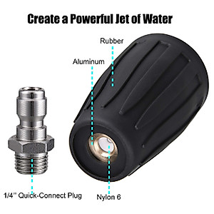 M MINGLE Pressure Washer Gutter Cleaner Attachment, Turbo Nozzle for Pressure Washer, 10 Nozzle Tips