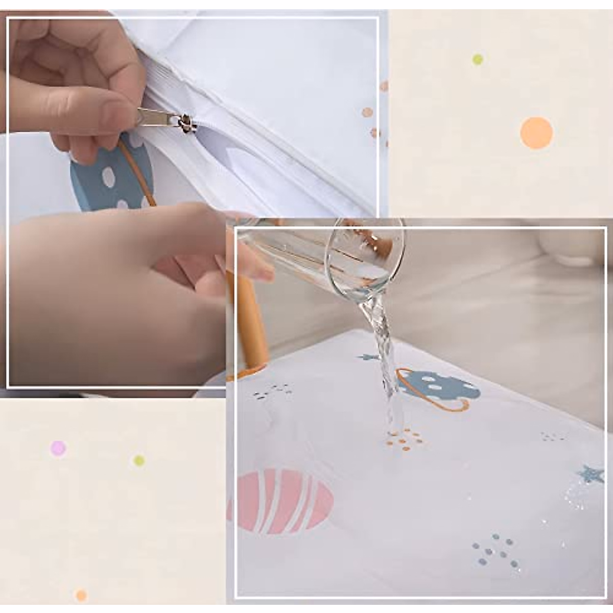 sjgtcmkj storage bag large capacity foldable, used to store clothes, quilts, blankets, sheets, socks, etc., with strong zipper, 1 pc, white