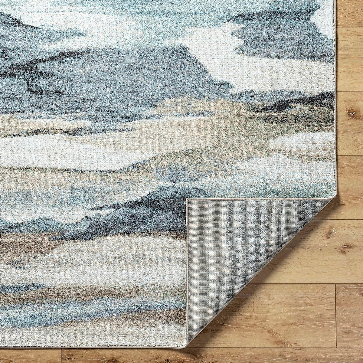 Mark&Day Area Rugs, 5x7 Bennington Modern Aqua Area Rug, Blue Grey Brown Carpet for Living Room, Bedroom or Kitchen (5'3" x 7')