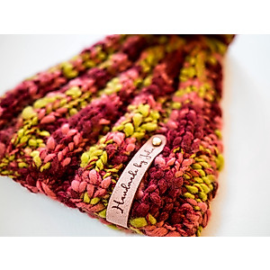 Knitting Beret Labels, Handmade Item Tags, Custom Suede Leather Tag With Rivets, Personalized long skinny Tags, Crochet Beanie Leather Label