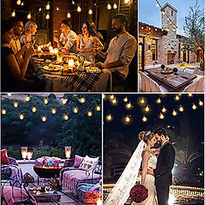 Mlambert Solar String Light Outdoor 30ft, ShatterProof Lights with 4 Modes, 15+1Bulbs, Waterproof LED Global Lights for Garden, Backyard, Porch, Black