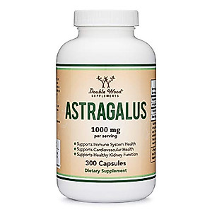 Astragalus Root Capsules - 1,000mg Per Serving (300 Capsules, Bulk Supply) High in Polysaccharides, Manufactured and Tested in The USA for Healthy Aging, Overall, and Immune Support by Double Wood