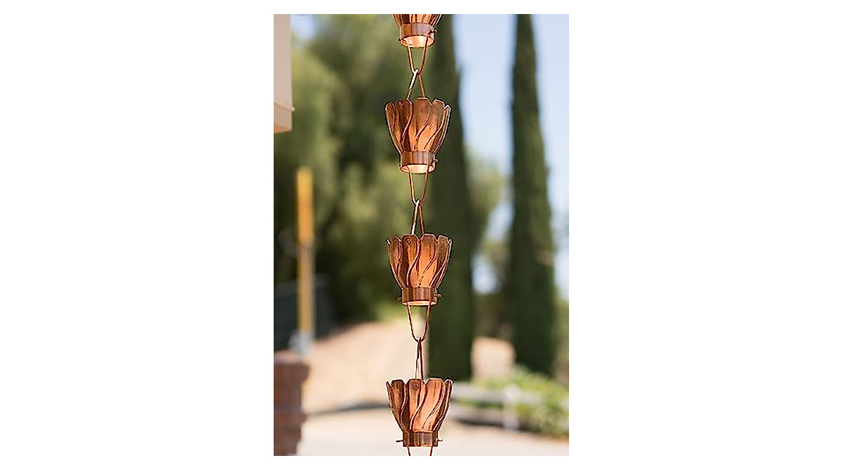 Monarch Copper Rain Chain - Elegant Gutter Solution