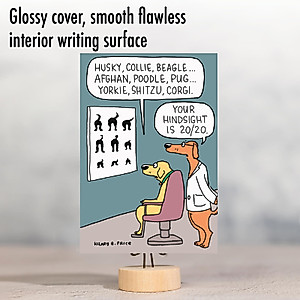 NobleWorks - 1 Funny Pet Birthday Card - Colorful Cartoon Animal Puppy Jokes, Bday Notecard for Him, Her - Dog Eye Exam C2435BDG