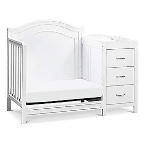 DaVinci Charlie 4-in-1 Convertible Mini Crib and Changer Combo in White, Greenguard Gold Certified