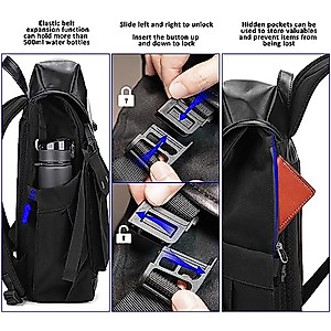 EYAMU Travel laptop backpack, Vintage Backpack,Carry on backpack,waterproof backpack,College Backpack,Fits 15.6 Inch Laptop, Men & Women (Black)