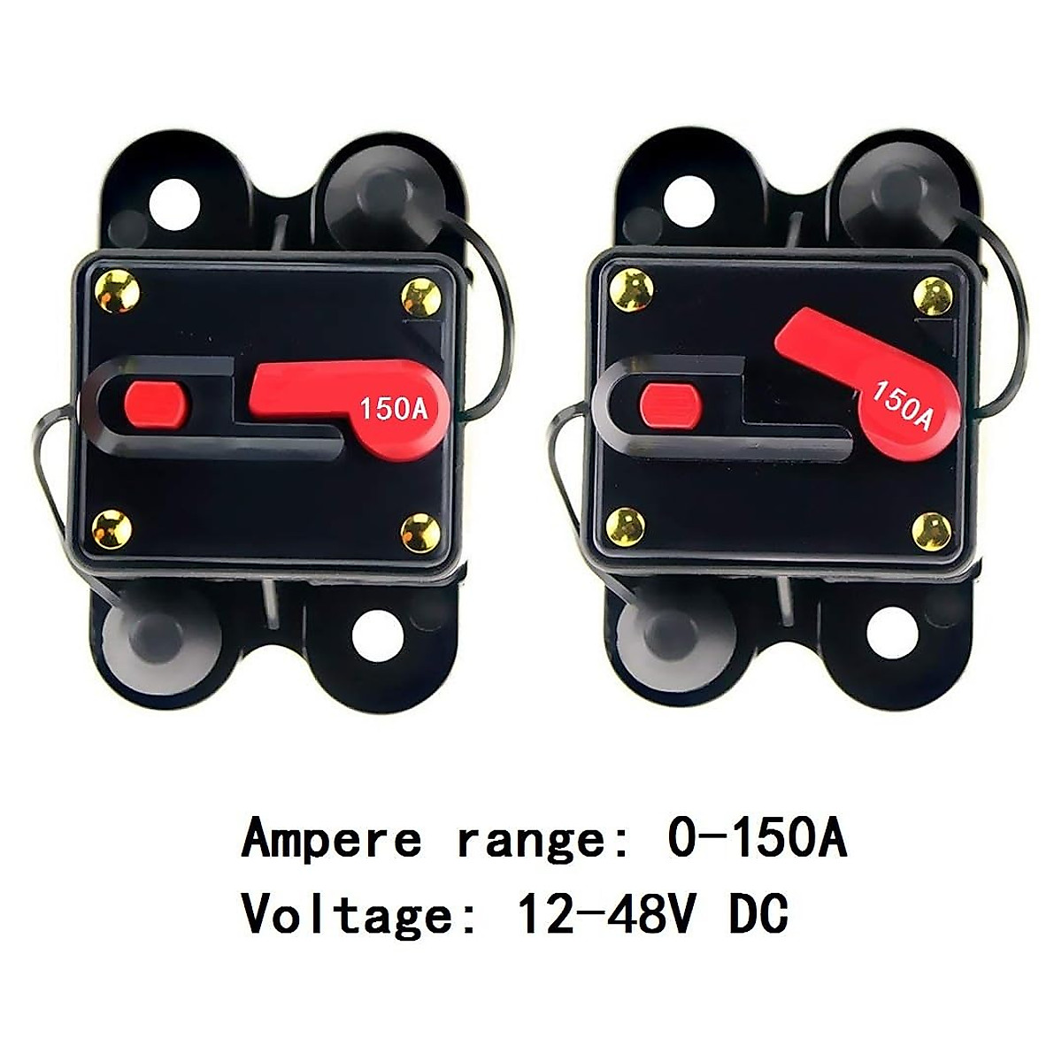 ANJOSHI Circuit Breaker 150amp 50A-300A with Manual Reset Home Solar System Fuse Holder for Car Audio and Amps Protection 12V-48V DC Reset Fuse Inverter Replace Fuses