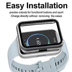 Acadeny 2 pieces Case With Tempered Glass Screen Protector Compatible for Huawei fit 2, 9H Hardness 360 ° All-round Protective Cover Ultra-thin Protective PC Case Cover for , Black+Transparent