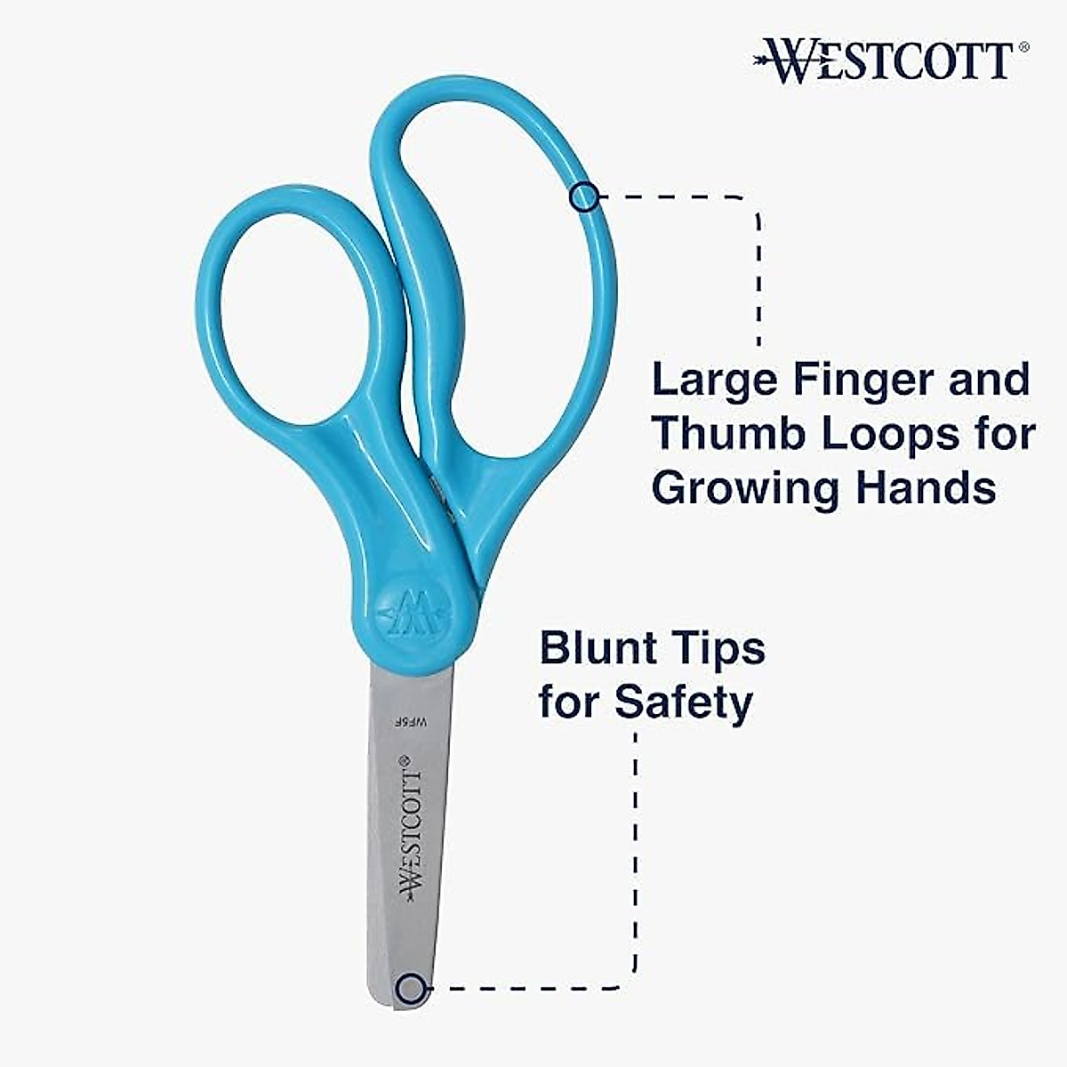 Westcott 13140 Right- and Left-Handed Scissors, Kids' Scissors, Ages 4-8, 5-Inch Blunt Tip, Assorted, 12 Pack