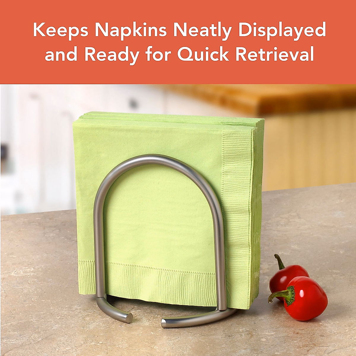 Spectrum Spectrum diversified satin nickel euro napkin holder, 0.25 Ounce