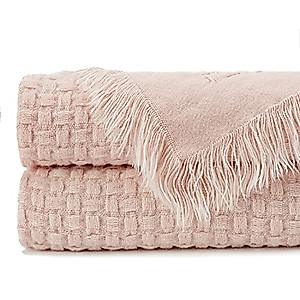 Chanasya Textured Waffle Acrylic Throw Blanket with Tassels - Lightweight and Super Soft Modern Woven Blanket for Couch, Home, Living Room, and Bedroom Décor(50x65 Inches) Blanket