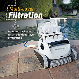 Dolphin Explorer E50 Wi-Fi Automatic Robotic Pool Vacuum Cleaner Includes Caddy for Easy Transport and Store, Ideal for Inground Pool Up to 50 Feet in Length