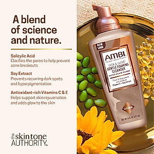 AMBI Even and Clear Foaming Cleanser | Salicylic Acid Acne Treatment | Clears and Helps Prevent New Acne Breakouts | Helps Visibly Improve Skin Tone and Texture | 6 Ounce