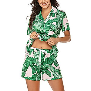 Ekouaer Womens Short Pajamas Set Soft Cotton Sleepwear Pjs Set with Printed Pattern(PAT3,Medium)