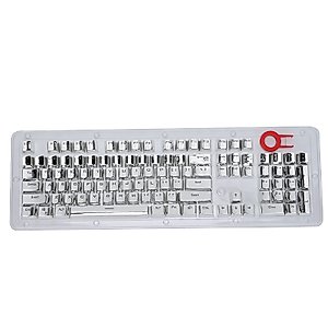 104Pcs Keycaps,DIY Personalized Design Metallic Durable Stable Two Tone Translucent Backlit Mechanical Keyboard Caps,Gaming Keyboard Replacement Parts(Silver)