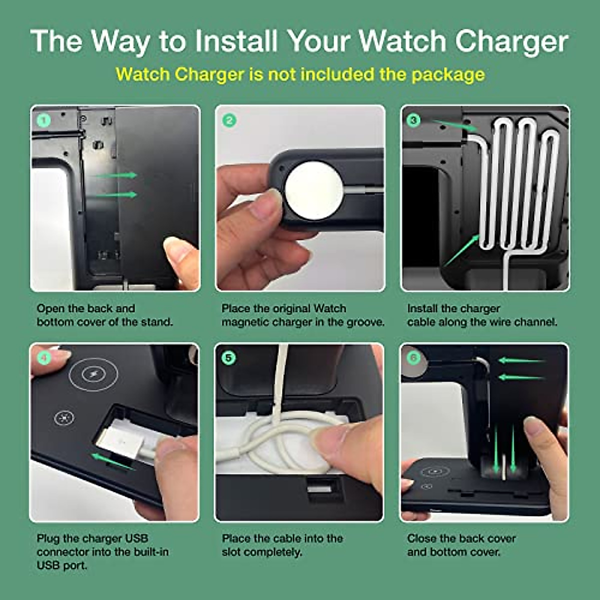 Charging Station for Apple Devices, Wireless Charger Compatible with iPhone 13/12/12 Pro/11/X/XS/XR/8Plus, Hollow Design Charger Stand Compatible for Apple Watch 6/5/4/3/2/SE, AirPods Pro/2