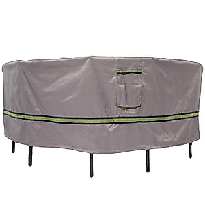 Duck Covers Soteria Waterproof 90 Inch Round Patio Table with Chairs Cover, Outdoor Table and Chair Cover
