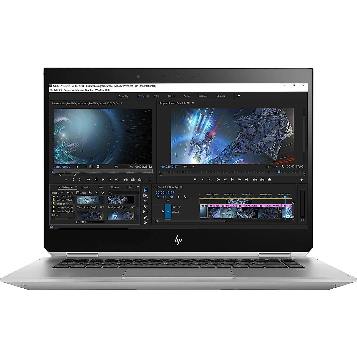 HP ZBook Studio x360 G5 (Intel Xeon E-2176M, 16GB RAM, 512GB PCIe SSD, 15.6"" FHD 1920x1080 Touch, NVIDIA Quadro P1000, ZBook Pen, Win10 Pro), Silver (Renewed)
