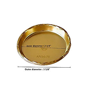50Pcs 3 5/8" Gold Cakeboard Round,Gold Plastic Mousse Cake Boards Cake Plates Cake Dessert Cookies Pastry Displays Tray, Wedding Birthday Cake Decorative Kit (Round)