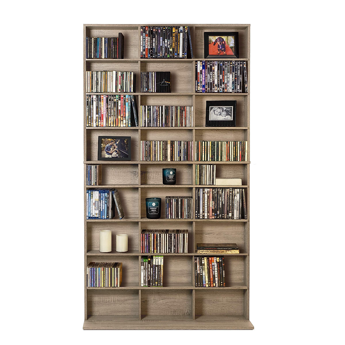Atlantic Elite Media Storage Cabinet New/Improved Large 837CD/528DVD/624BR Weathered Oak PN38408141