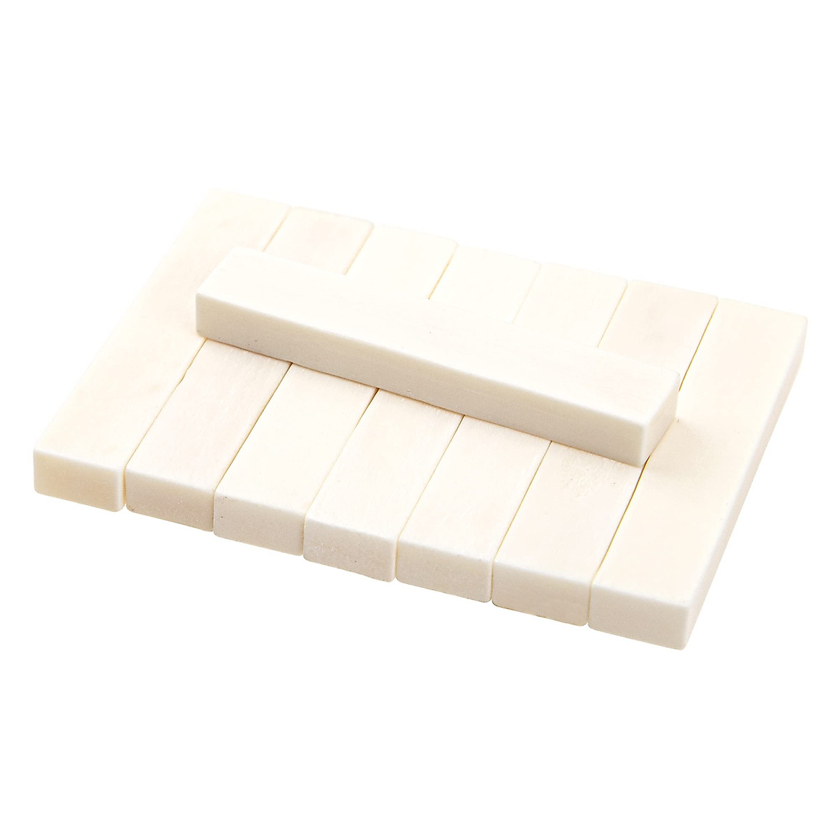 8Pcs Yootones Guitar Nuts Blank Guitar Bone 52x6x10mm Compatible with Electric, Acoustic, Classical, Cigar Guitar, Mandolin, Banjo, Ukulele Part Replacement (White)