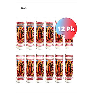 Our Lady of Guadalupe Religious Candle, Devotional, Vigil, Novena, Prayer, Saints, Candles, White, 12pk (1 Case)