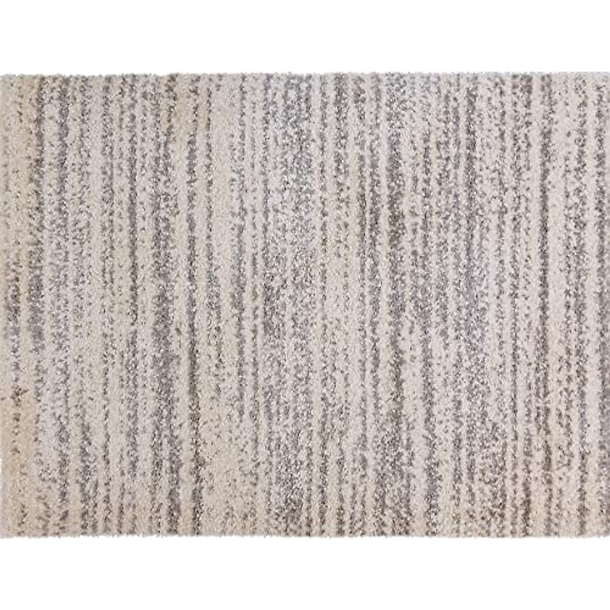 Gertmenian Air Shag Fresh Collection , Classic Plush Microfiber Shag Rug , Bedroom Nursery Living Room Dining Room Dorm Room , 8x10 Ft Large, Vintage Abstract Lines, Gray, 18606