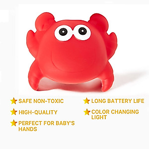 Bath Toys for Toddlers Baby 8 Pack Light Up Toys - Bathtub Toy Flashing Colourful LED Light Shower Bathtime for Kids Infants Toddler Child Preschool Bathtub Bathroom Shower Games Swimming Pool Party