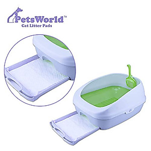 PETSWORLD Fresh Scented Cat Pads Refills for Tidy Cats Breeze Litter System 50 Pads for Cat Litter Box, 16.9x11.4 Inch